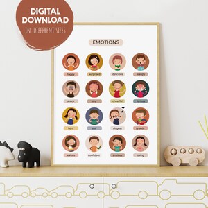 Emotions Poster - Montessori Feelings Chart - Feelings Print ...