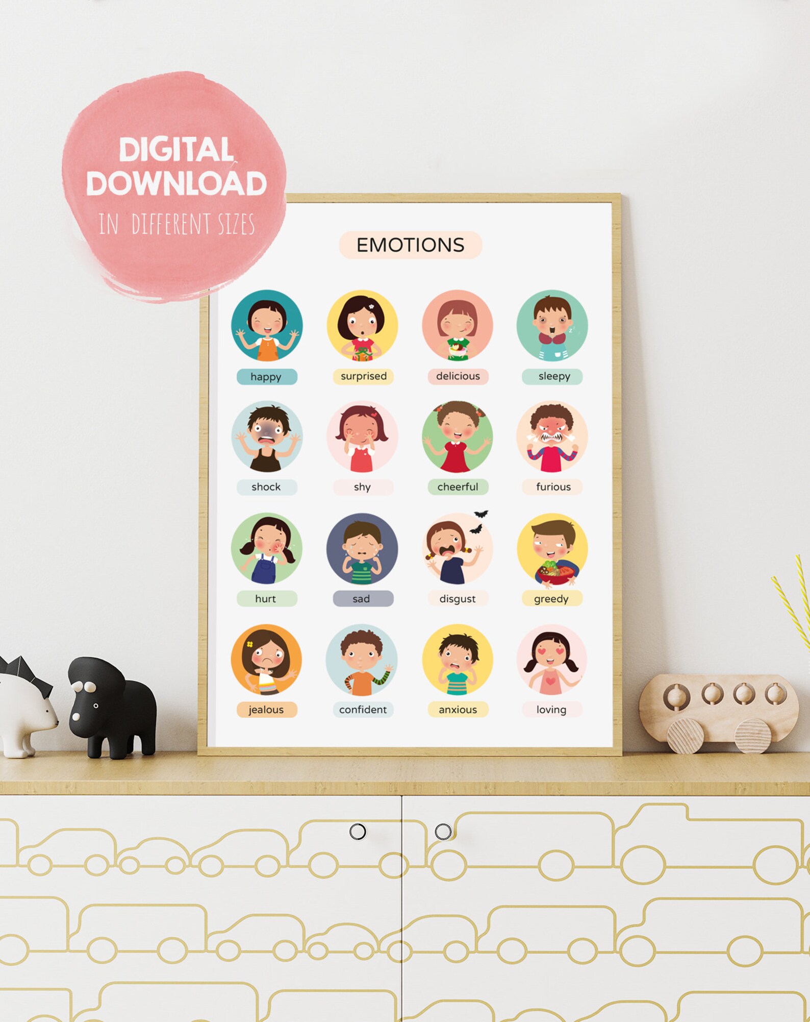 Emotions Poster Montessori Feelings Chart Feelings Print | Etsy