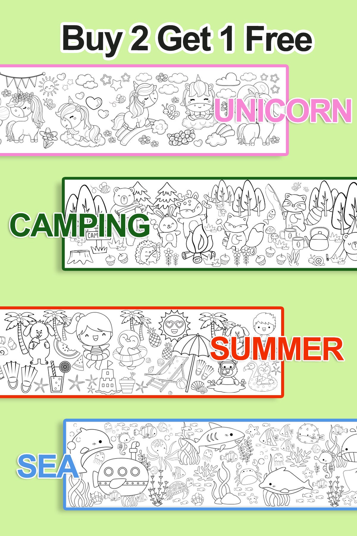 GIANT Coloring Poster for Kids or Table Cover Kids Coloring - Etsy