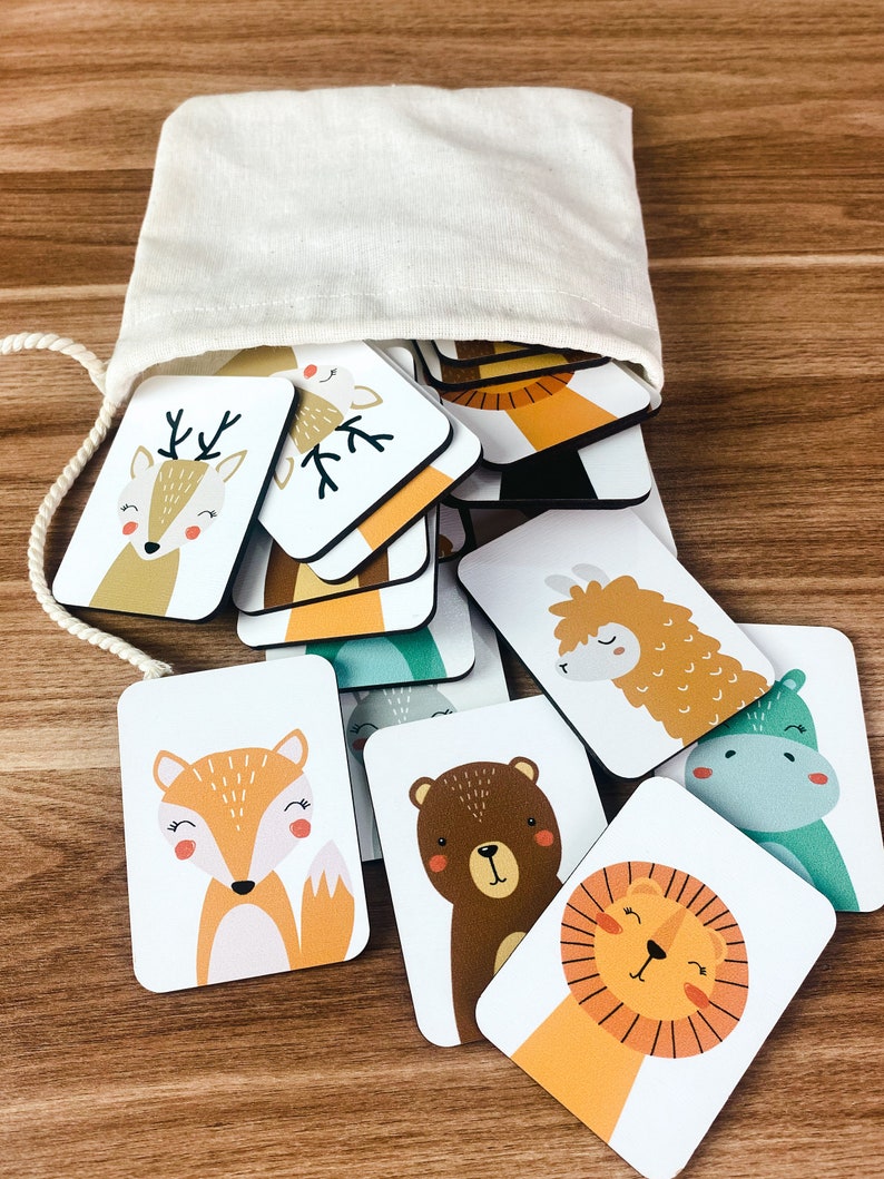 Animals Wooden Memory Game Wooden Educational Matching Game - Etsy