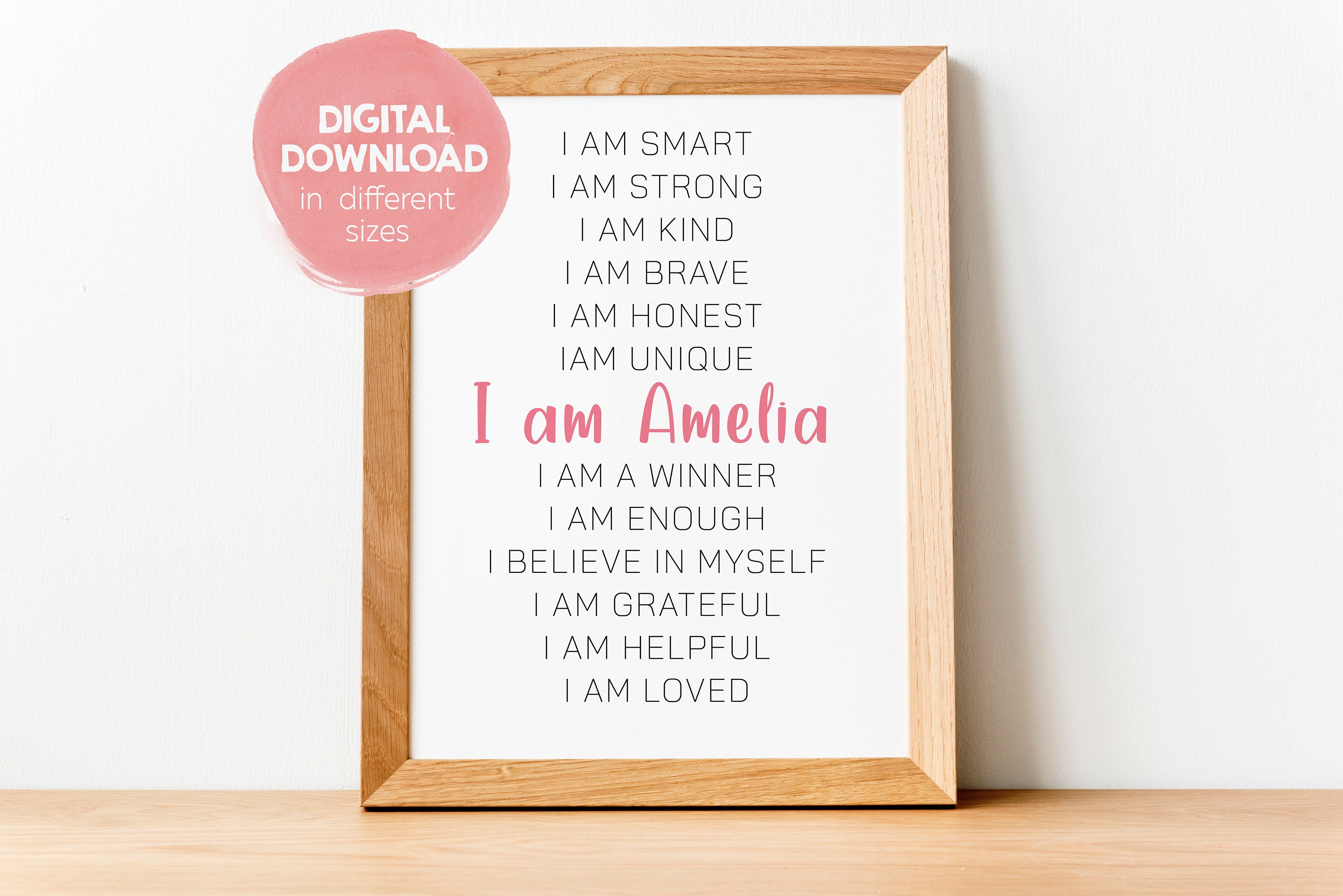 Custom Name Affirmations Poster for Kids Mindfulness- Emotions Poster ...