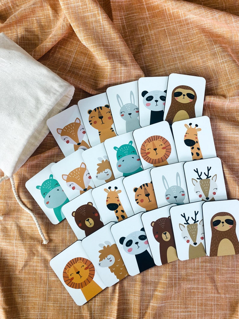 Animals Wooden Memory Game Wooden Educational Matching Game - Etsy