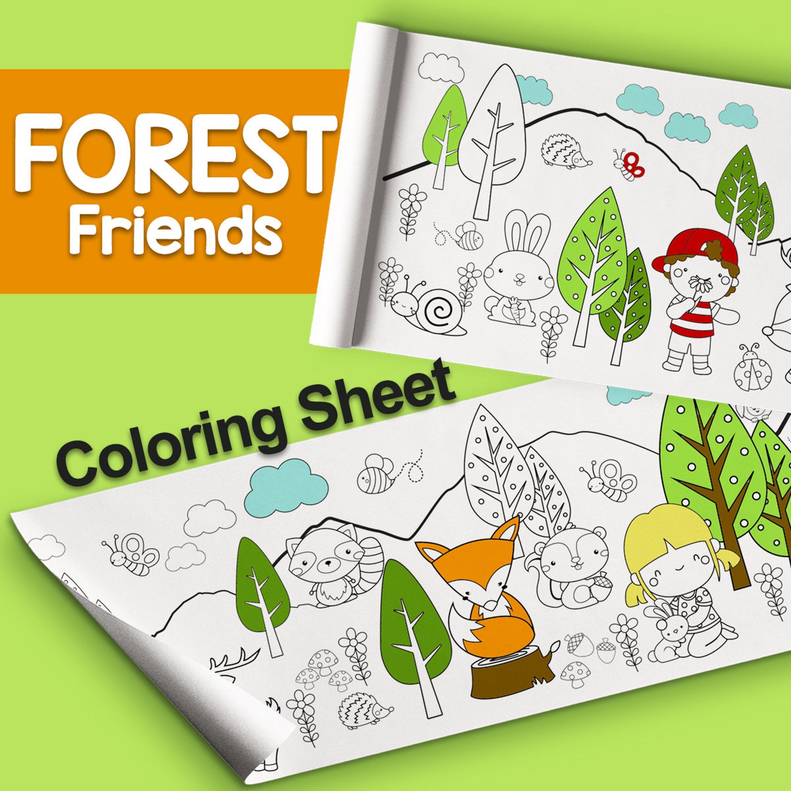 GIANT Coloring Poster for Kids or Table Cover | Kids Coloring ...