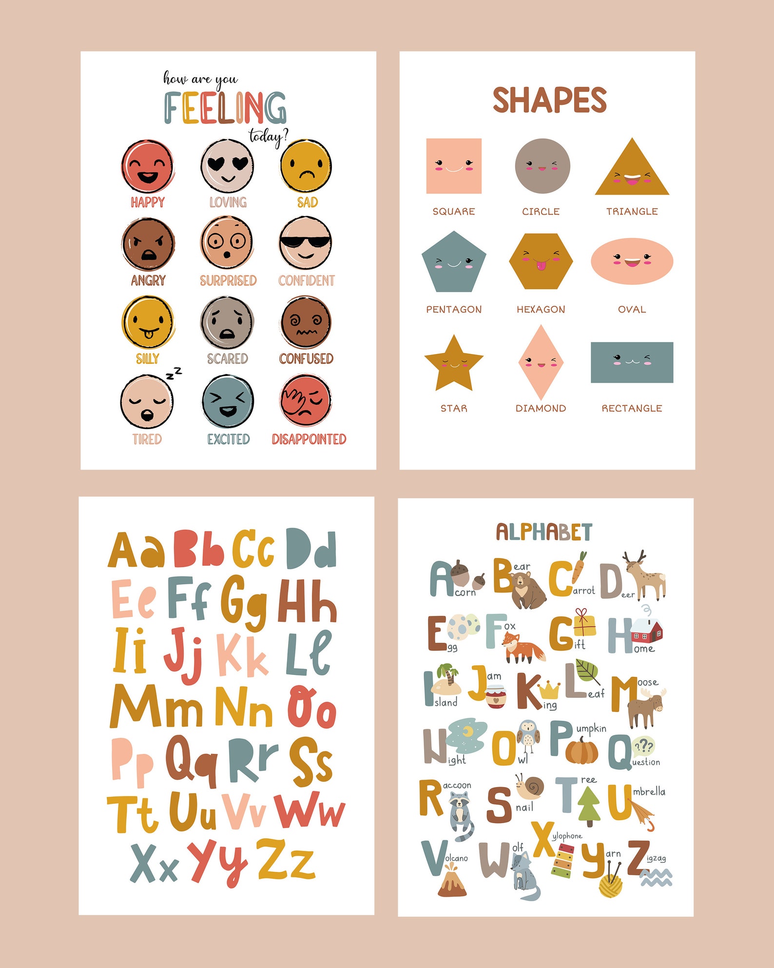 Set of 12 educational Posters Set for Playroom Classroom - Etsy