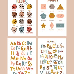 Set of 12 -educational Posters Set for Playroom - Classroom Poster ...