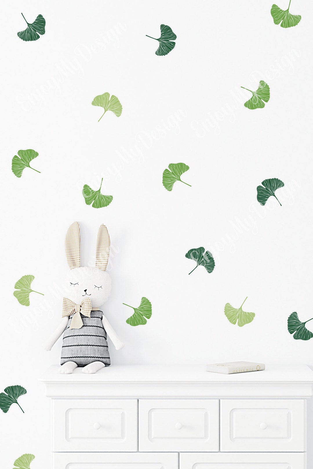 Ginkgo Leaves Wall Decal Stickers Peel and Stick Green Ginkgo - Etsy