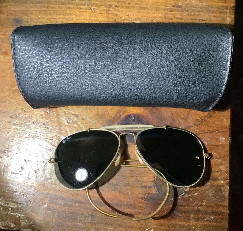 Vintage Gold Ray Ban Wraparound Aviator Sunglasses Bausch Lomb 58/14 W ...