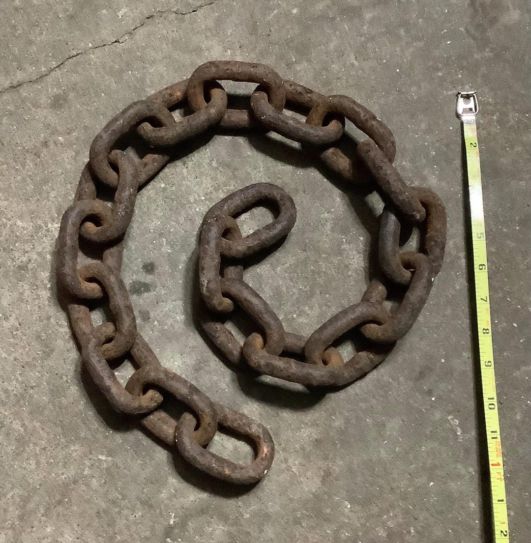 Antique Large Hand Forged Rusty Steampunk Farm Barn Chain Legth - Etsy