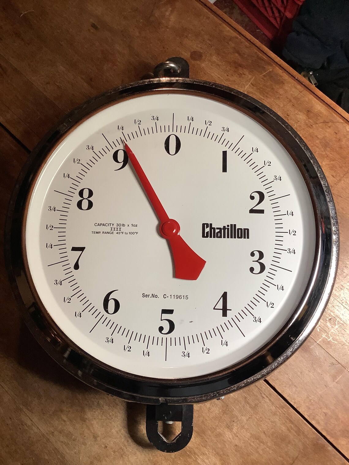Vintage Clean Two-sided 30 Lb. Chatillon Hanging Grocery Scale Accurate ...