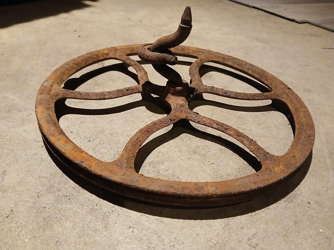 Antique Rusty Farm Steampunk 12" Sewing Loom Spinning Wheel Art Object ...