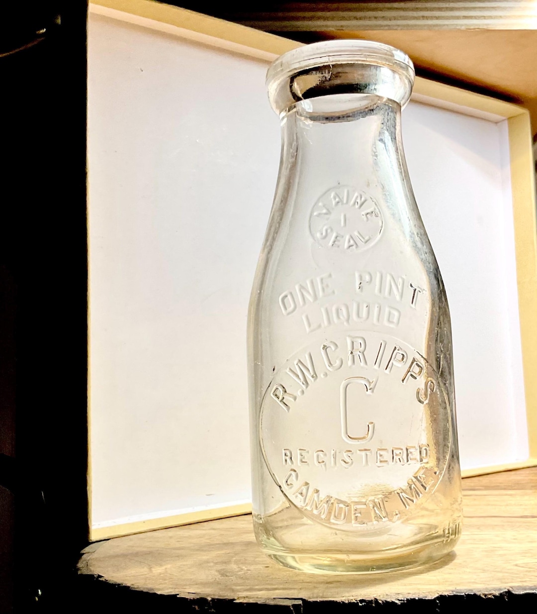 Antique One Pint Milk Bottle R.W. Cripps Dairy Farm Camden Maine - Etsy