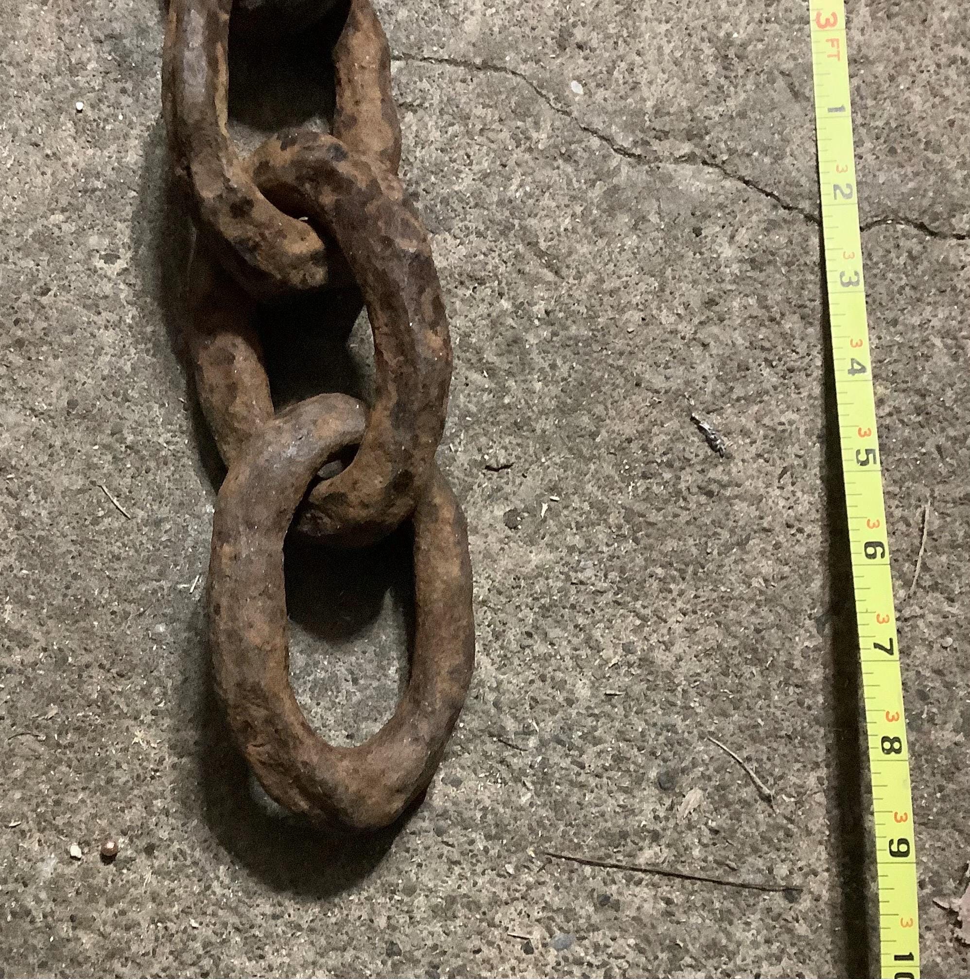 Antique Large Hand Forged Rusty Steampunk Farm Barn Chain Length 4 ...