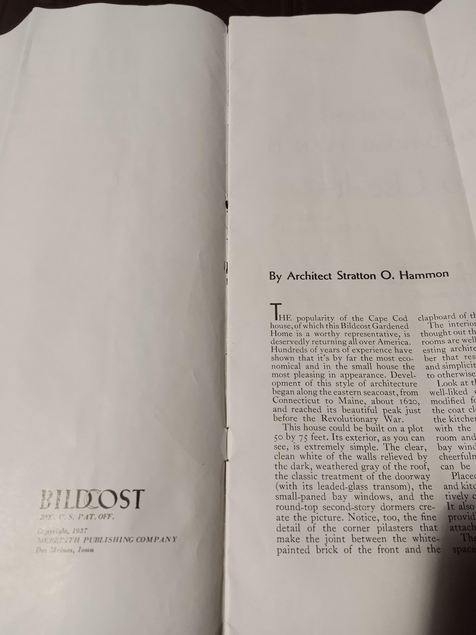 Vintage 1937 Better Homes Bildcost Plan Book Blueprints 702 Stratton ...