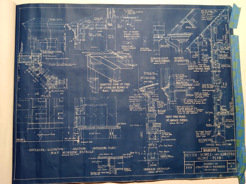 Vintage 1937 Better Homes Bildcost Plan Book Blueprints 702 Stratton ...