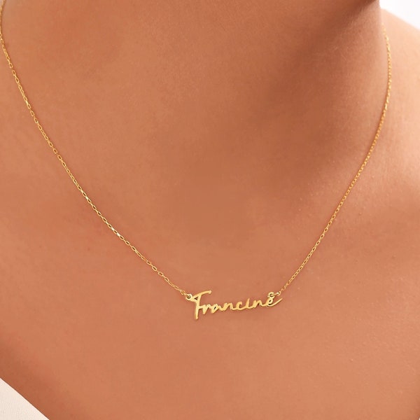 Cursive Necklace Etsy