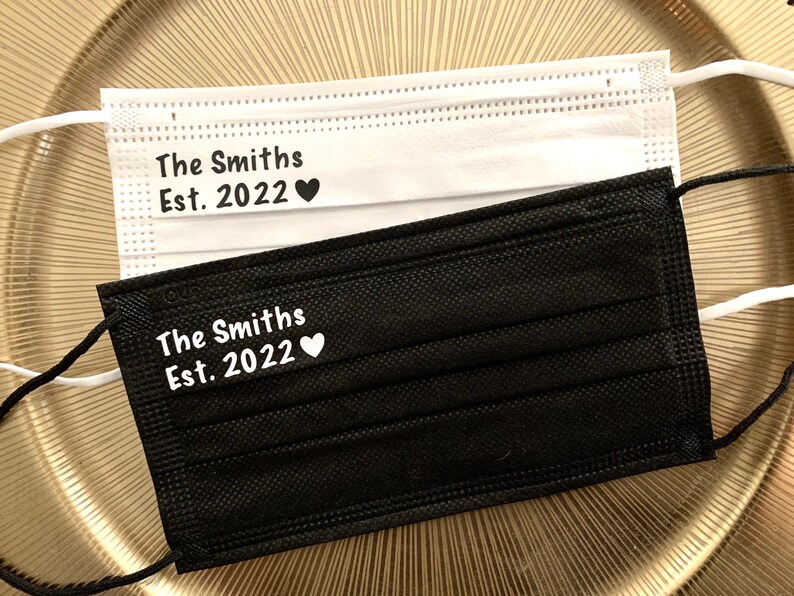 Personalized Face Masks Wedding Masks Disposable Face Masks - Etsy