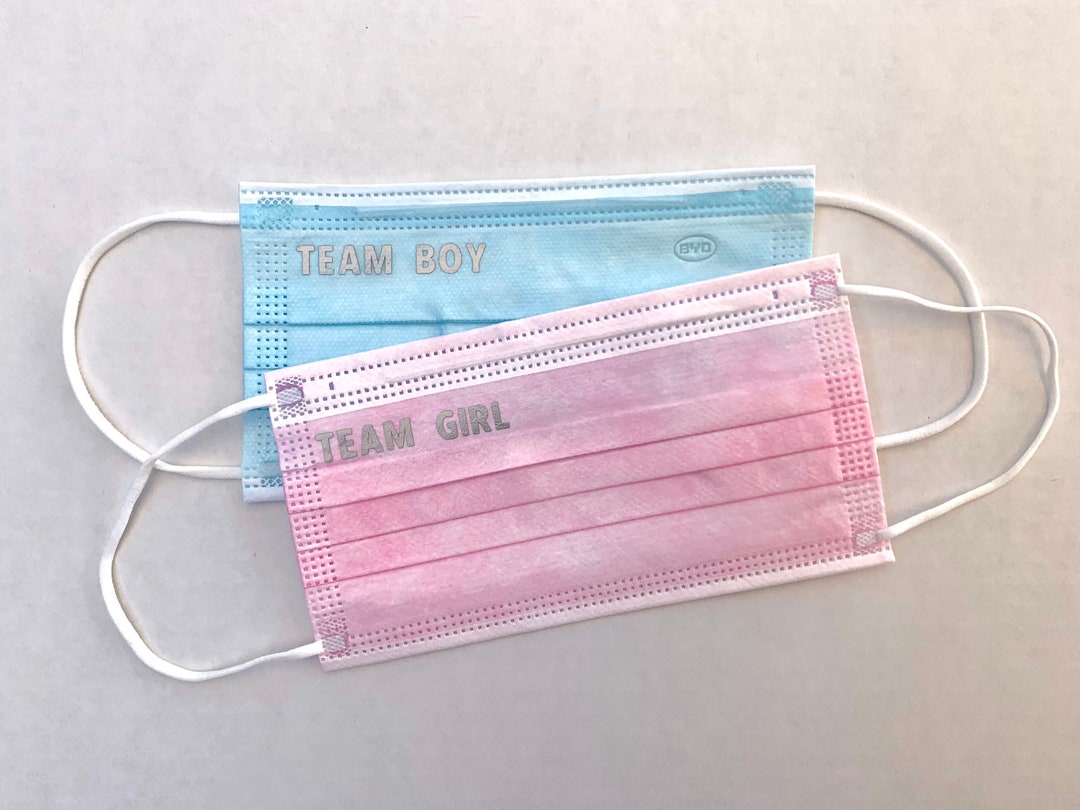 Gender Reveal Ideas Baby Shower Face Masks Personalize Team - Etsy