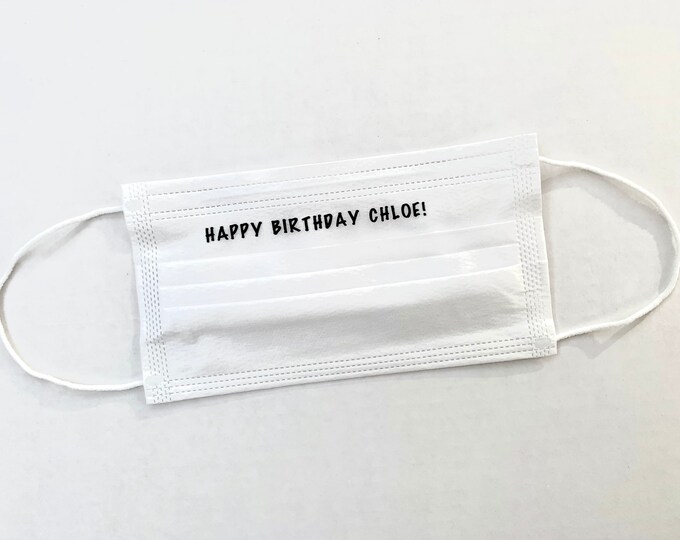 Disposable Face Masks Happy Birthday Birthday Face Masks - Etsy
