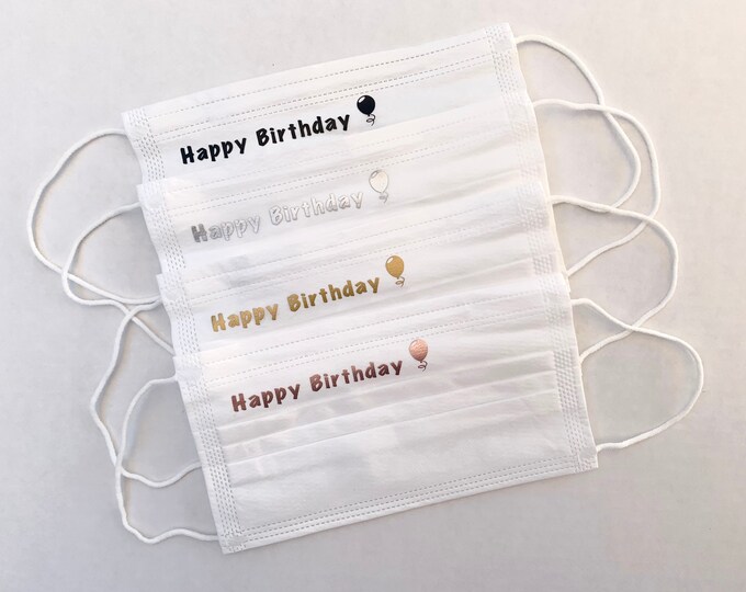 Disposable Face Masks, Happy Birthday, Birthday Face Masks, Birthday ...