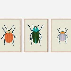 Bold Beetle Illustration Print Pick Your Own Set of 3, A5,A4, Insect ...