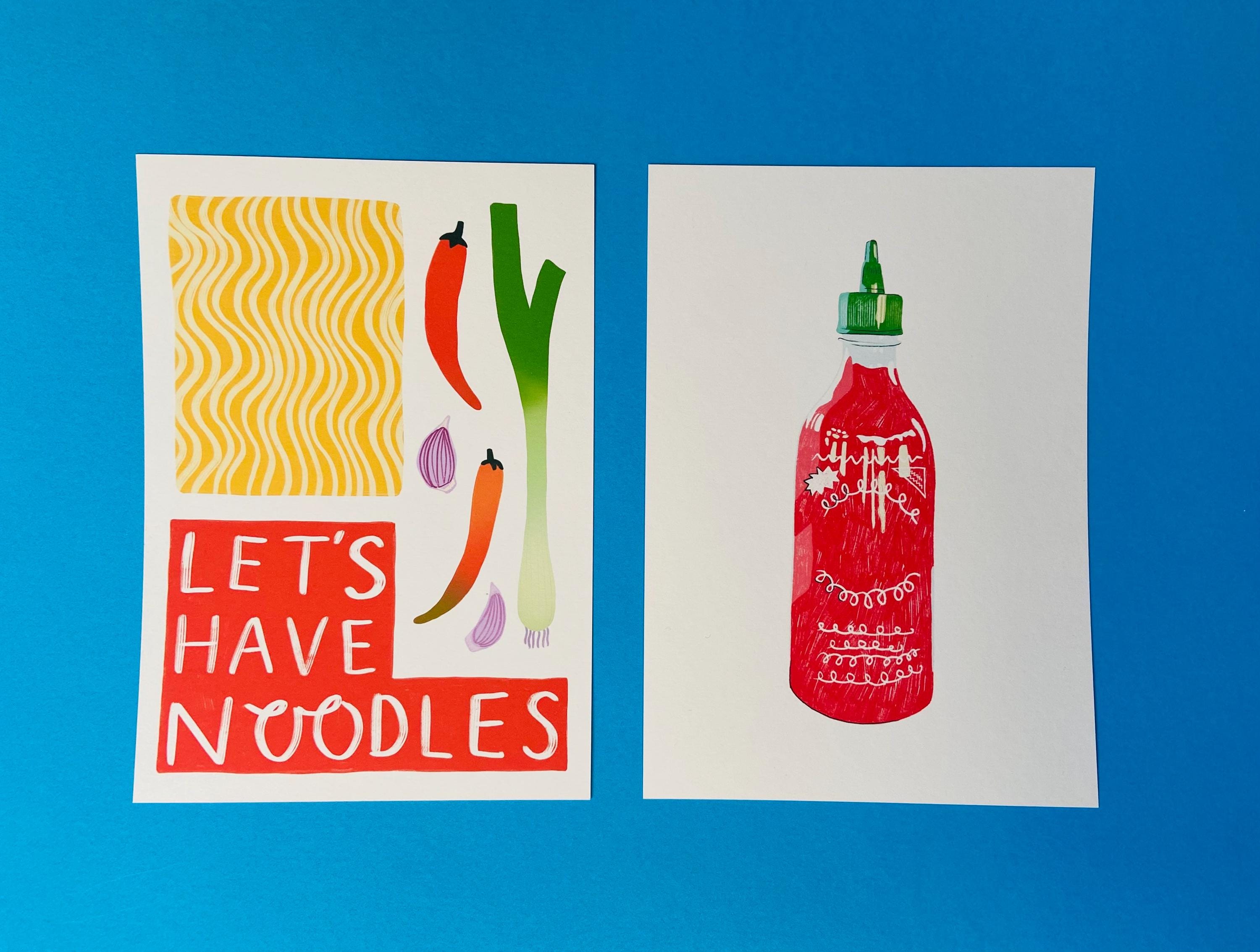 Sriracha Hot Chilli Sauce Bottle Print, A4, A5, Hot Sauce Bottle ...