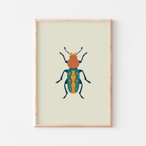 Bold Beetle Illustration Print Pick Your Own Set of 3, A5,A4, Insect ...