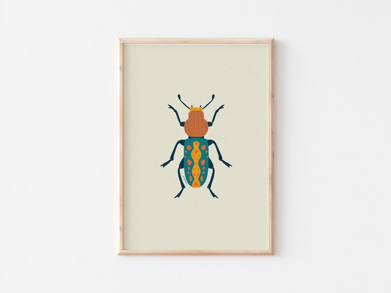 Bold Beetle Illustration Print Pick Your Own Set of 3, A5,A4, Insect ...