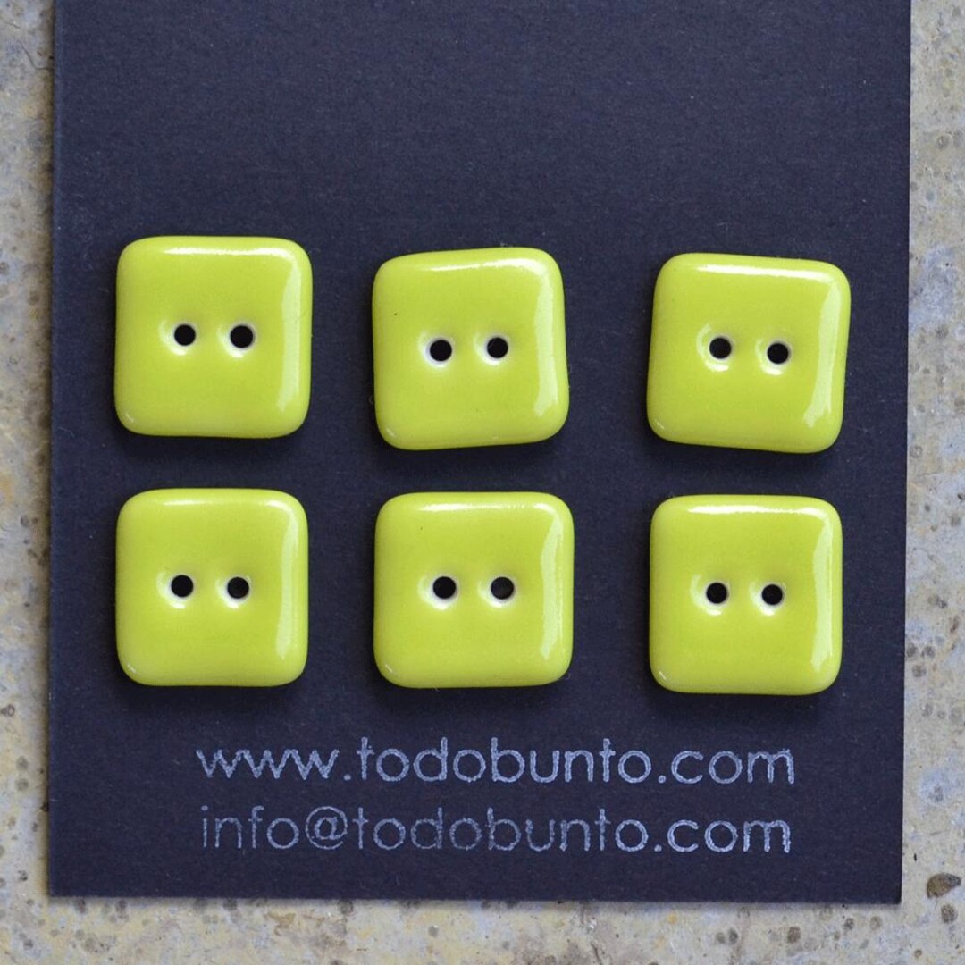 16 Mm Porcelain Buttons Lemon Yellow - Etsy