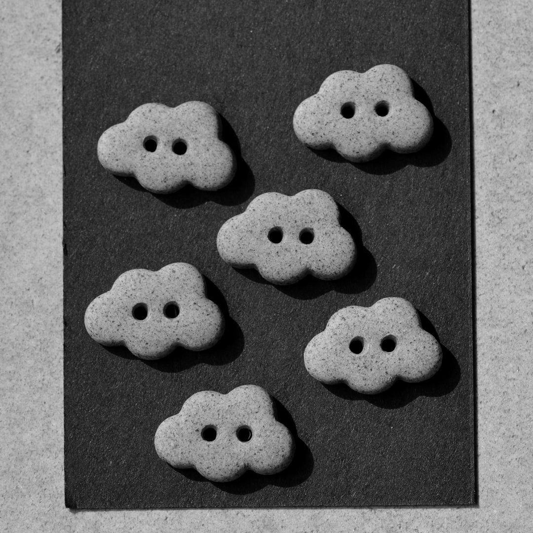 6 Pieces. 18 Mm Ceramic Buttons Concrete Gray Clouds - Etsy