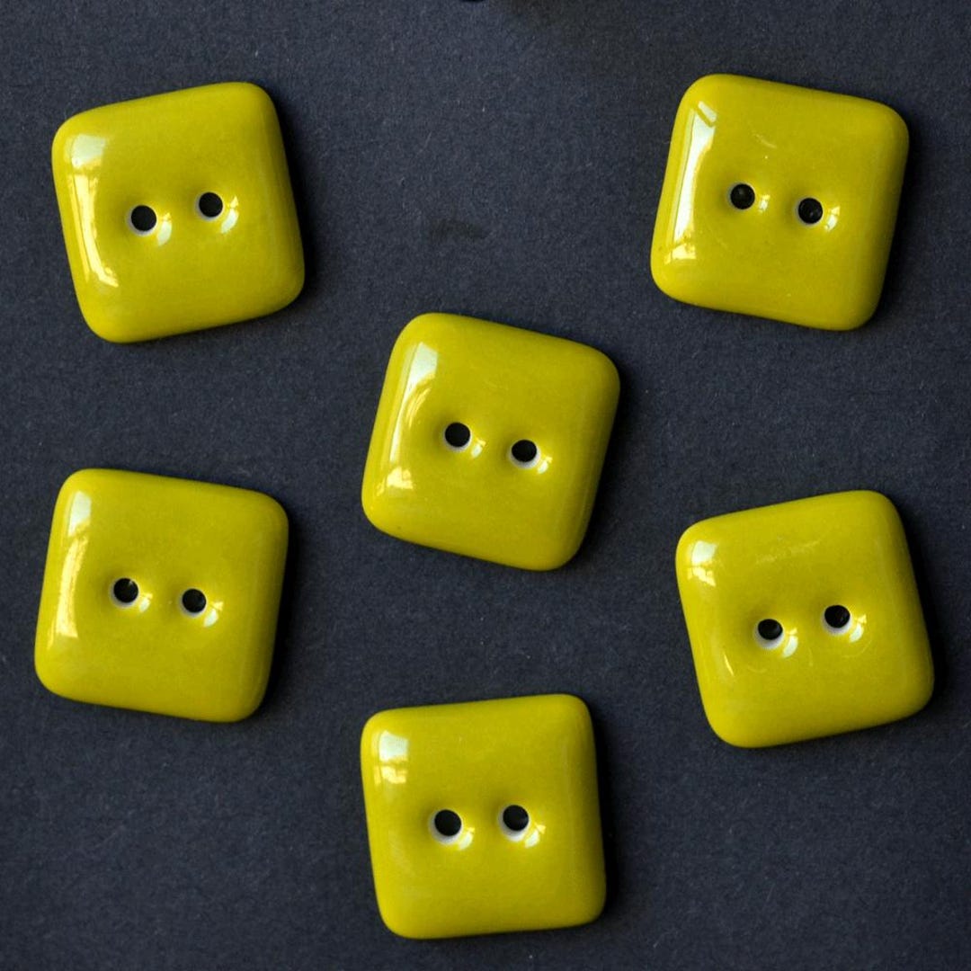 16 X 16 Mm Porcelain Buttons Lime Square - Etsy