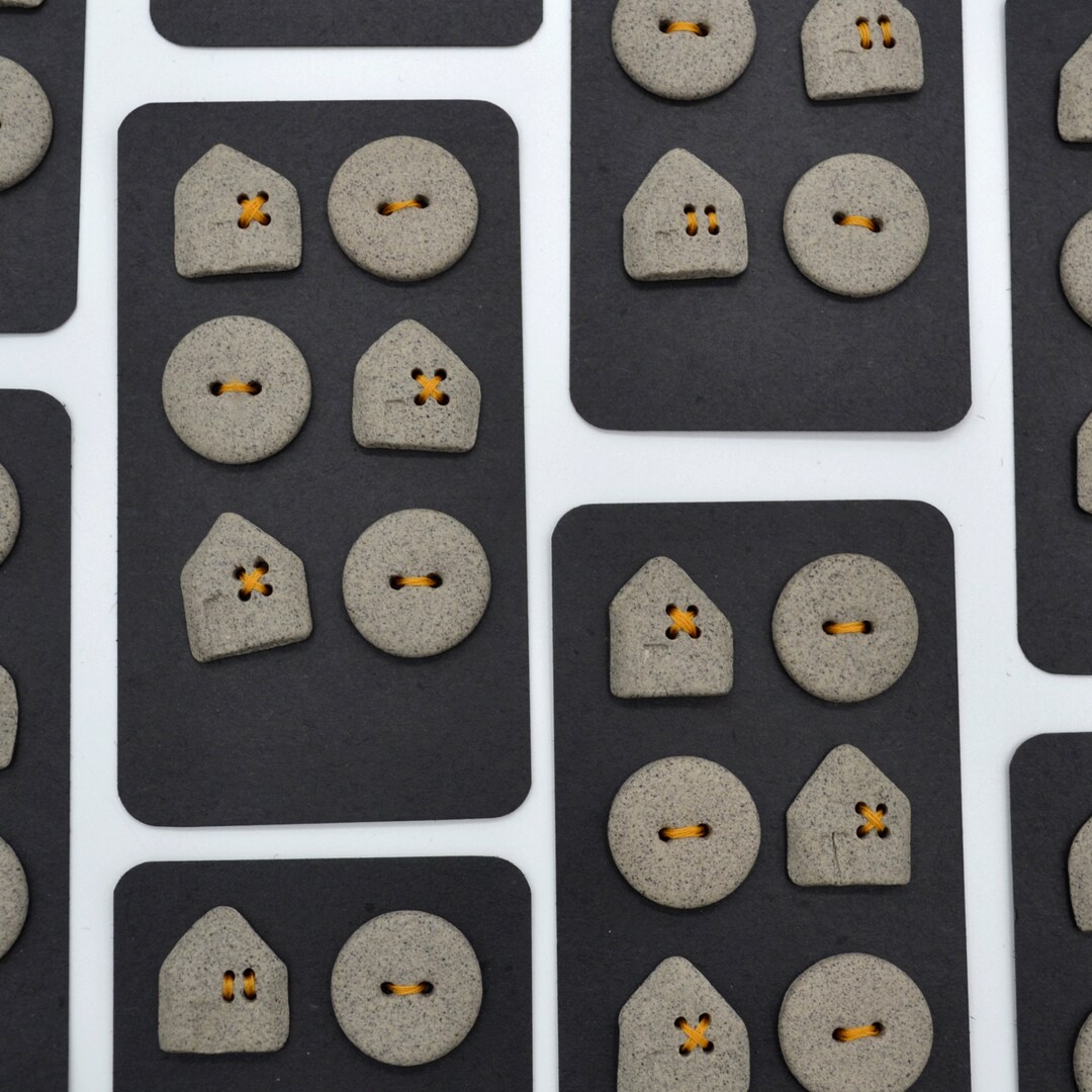 6x Ceramic Buttons Granite Gray Houses Mix - Etsy