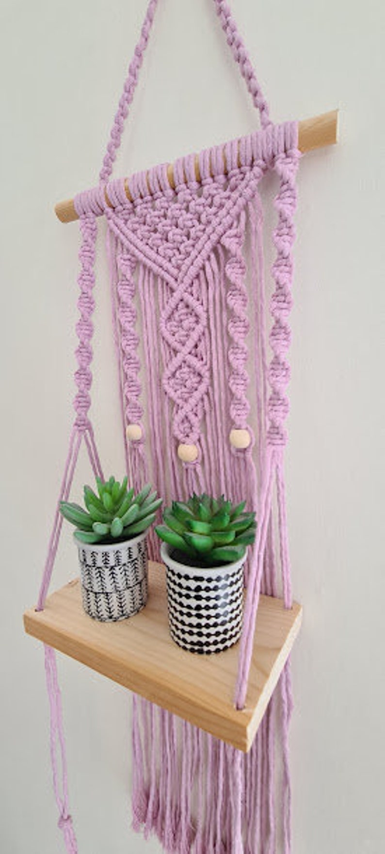 Pink Macrame Wall Hanging Shelf Macrame Shelf Pattern - Etsy