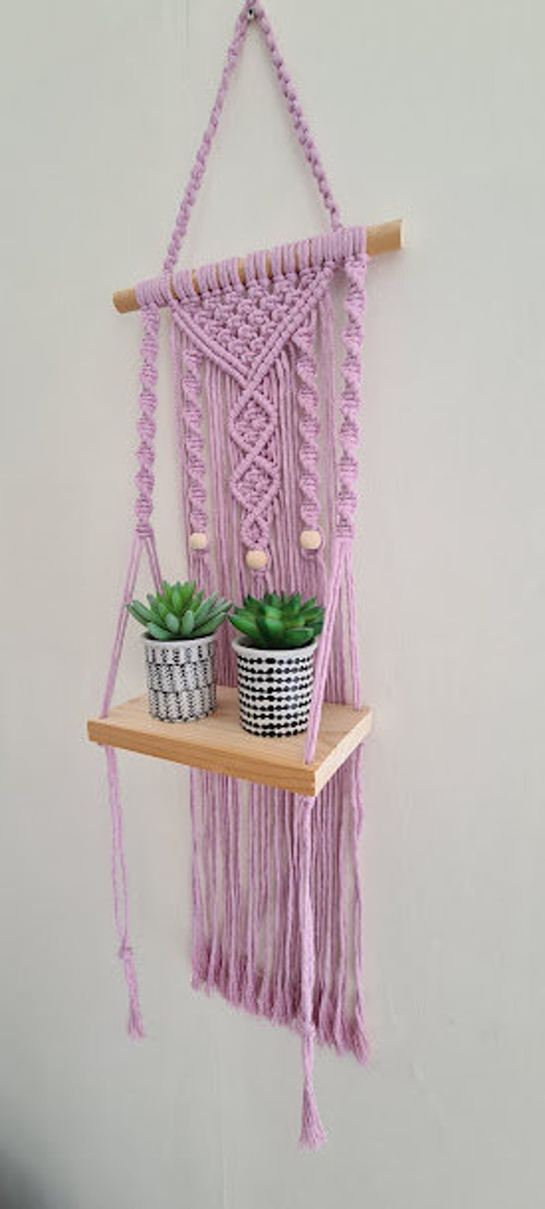 Pink Macrame Wall Hanging Shelf Macrame Shelf Pattern - Etsy