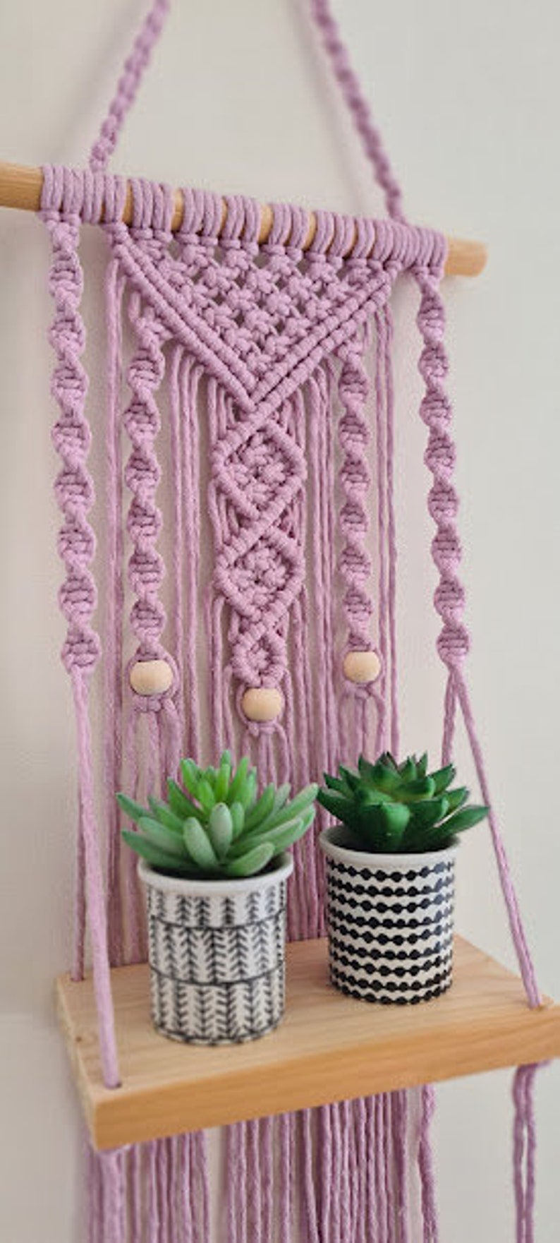 Pink Macrame Wall Hanging Shelf Macrame Shelf Pattern - Etsy