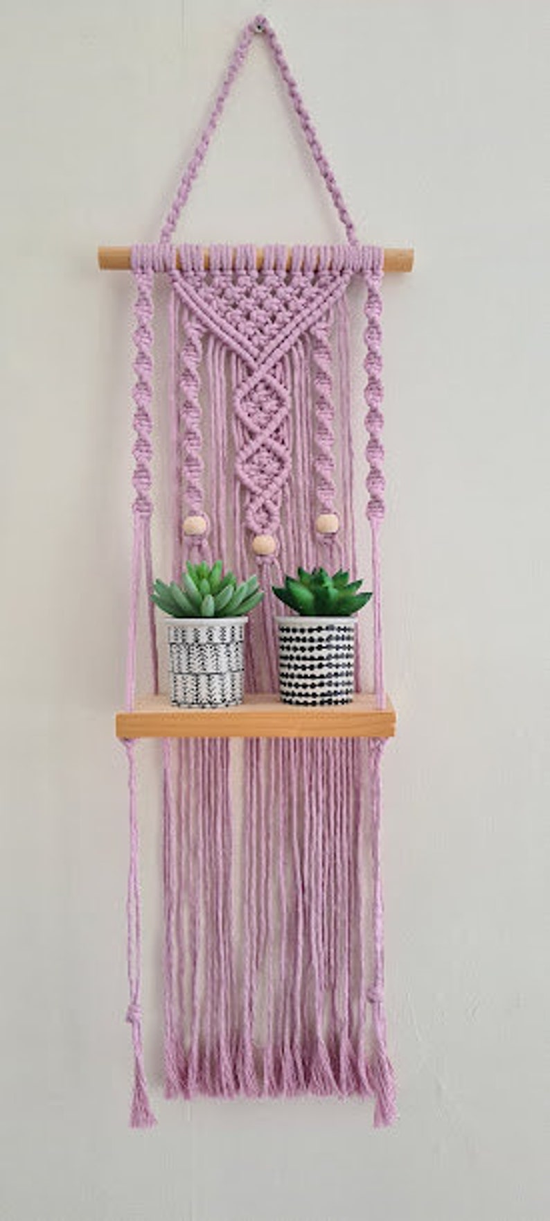 Pink Macrame Wall Hanging Shelf Macrame Shelf Pattern - Etsy