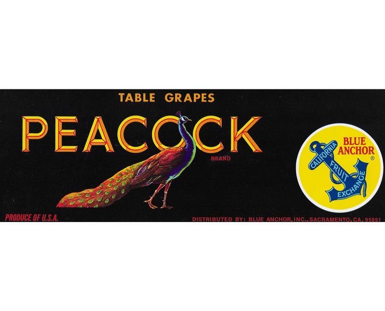 Peacock Brand Label Original - Etsy