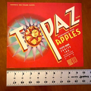 Topaz Brand Apples Crate Label - Original - Etsy