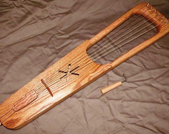Viking Strength Lyre 6 String Red Oak & Hard Maple - Etsy