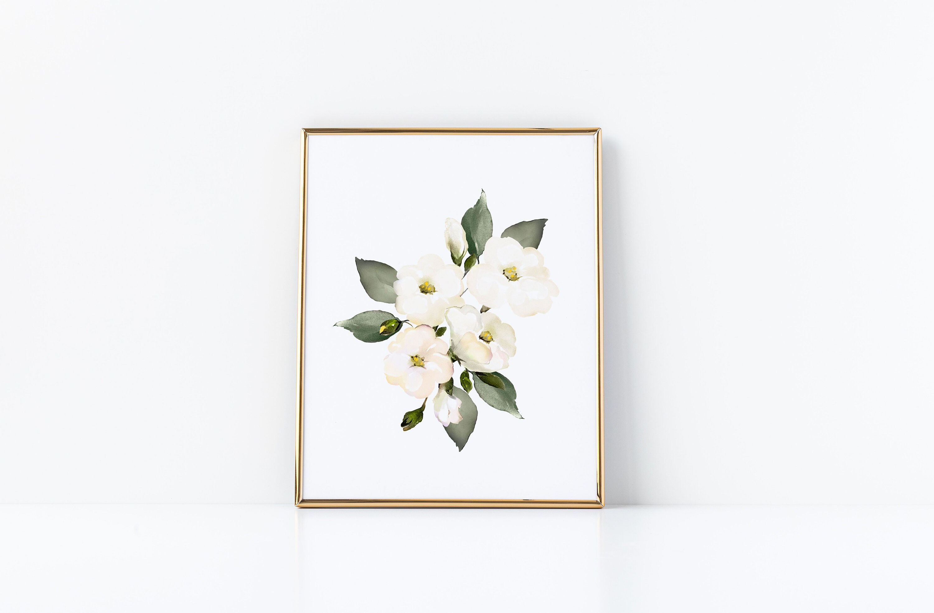 White Flower Wall Art Print White Flower Printable White | Etsy