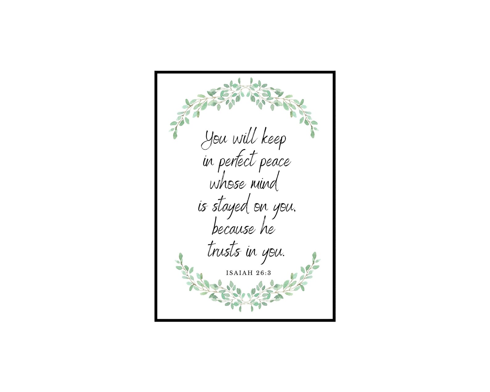 Isaiah 26:3 Wall Art, You Will Keep in Perfect Peace, Bible Verse Wall ...