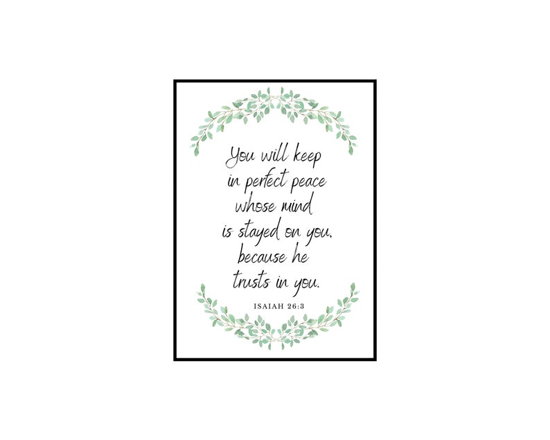 Isaiah 26:3 Wall Art You Will Keep in Perfect Peace Bible - Etsy