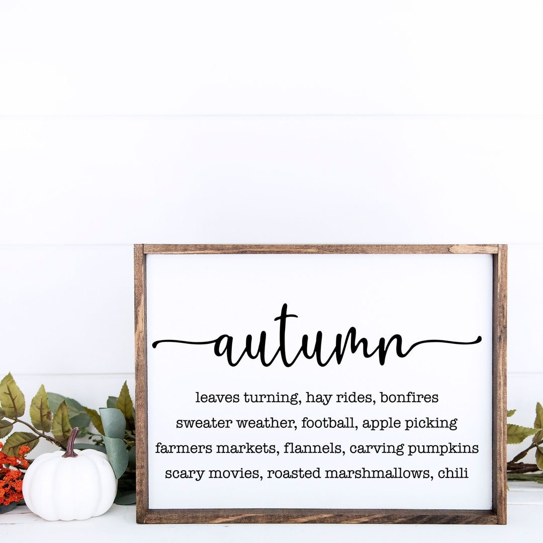 Autumn Wood Sign Autumn Sign Farmhouse Autumn Porch Sign - Etsy