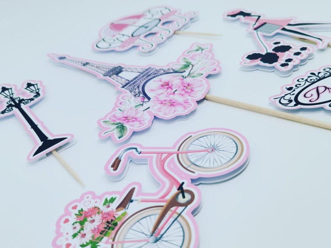 Paris Cake Topper Birthday - Etsy