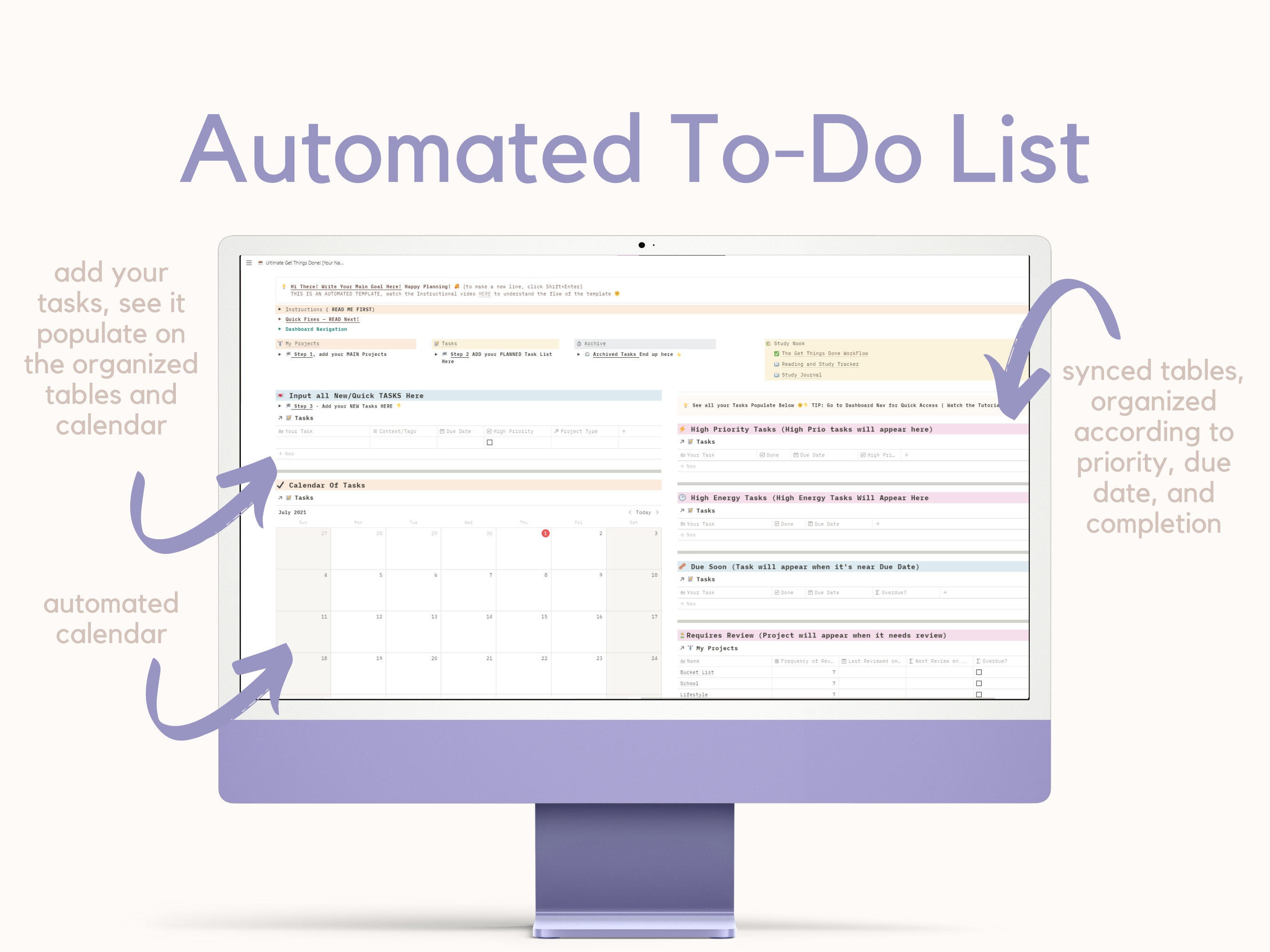 Getting Things Done Notion Template