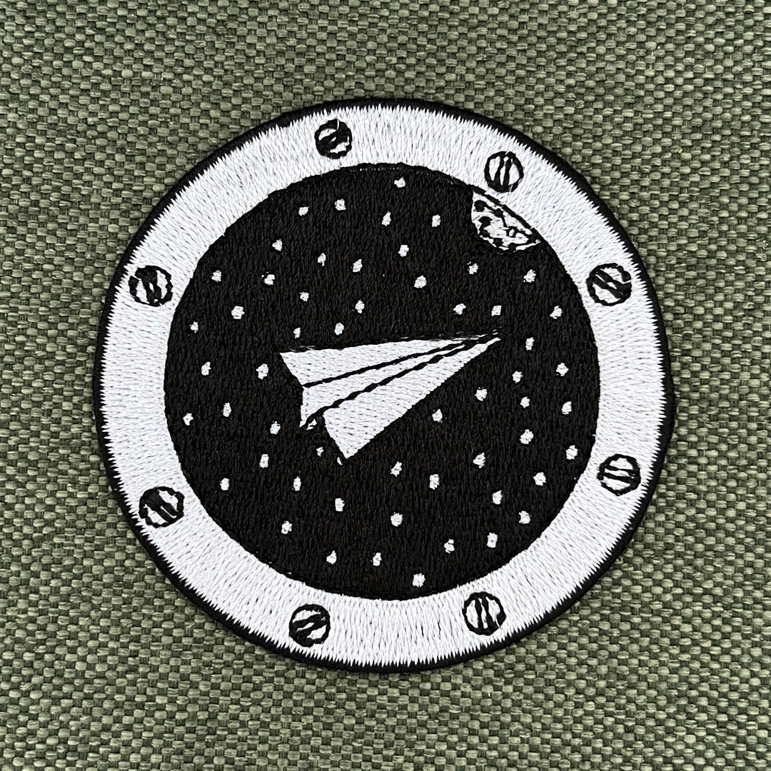 Urbanski Patch Paper Plane in Space to Iron on 7.3 X 7.3 Cm Patch ...