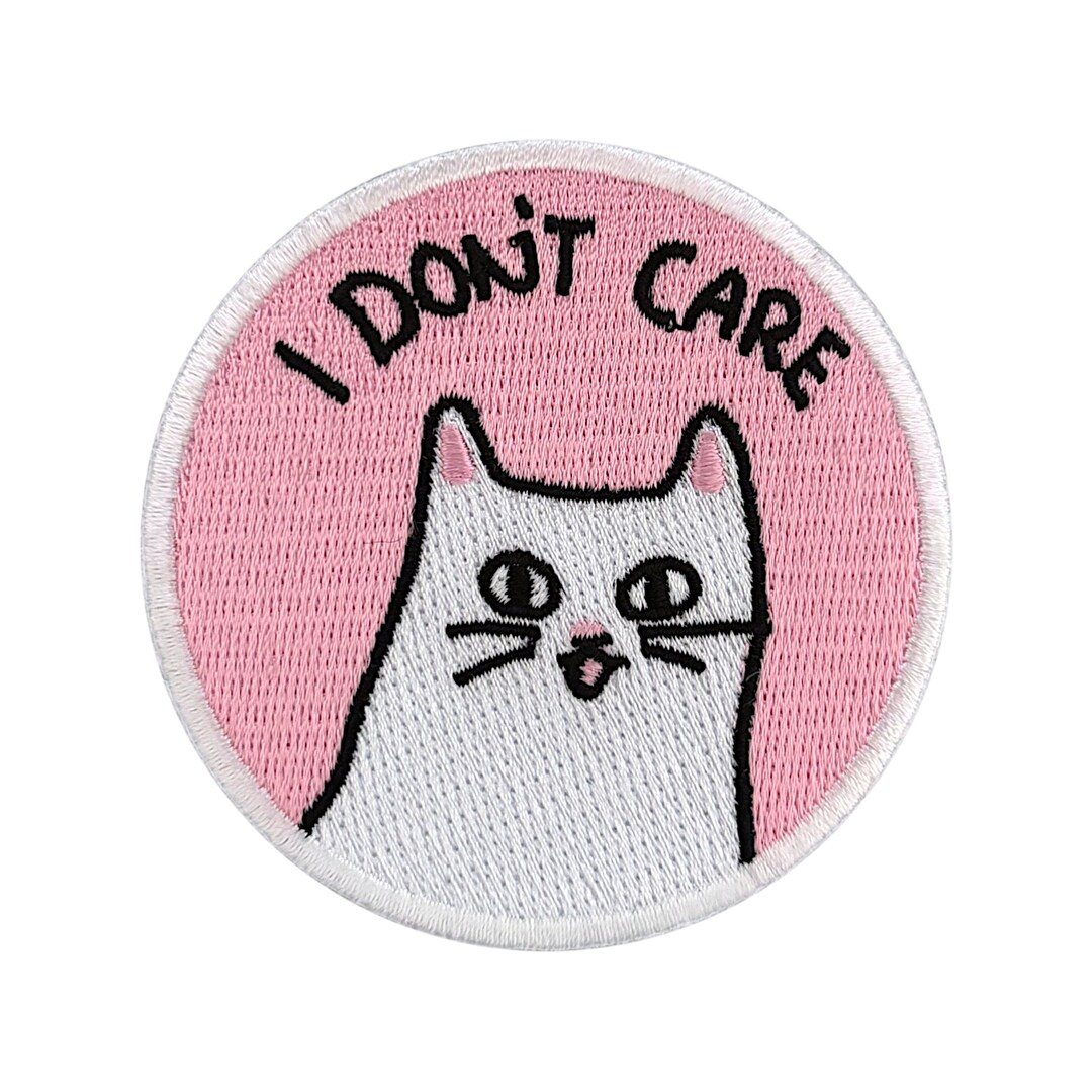 Urbanski Patch Funny Cat I Don't Care to Iron on 7 X 7 Cm | Patch ...