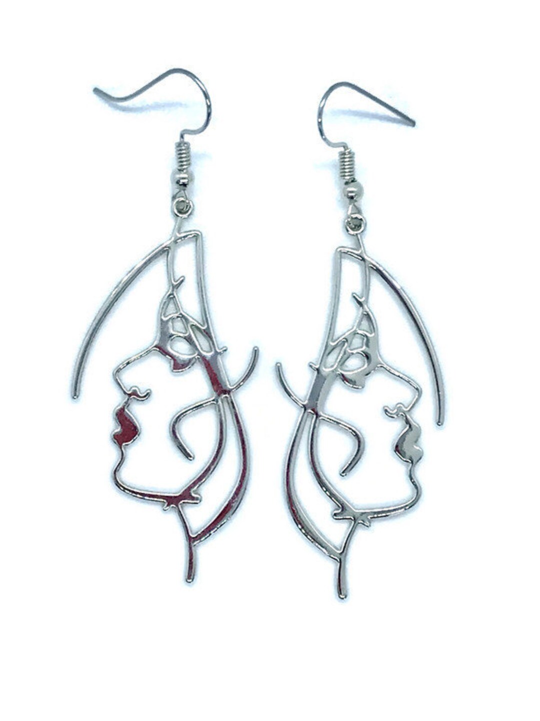 Woman Profile Earrings | Woman Face Earrings | Human Face Earrings ...