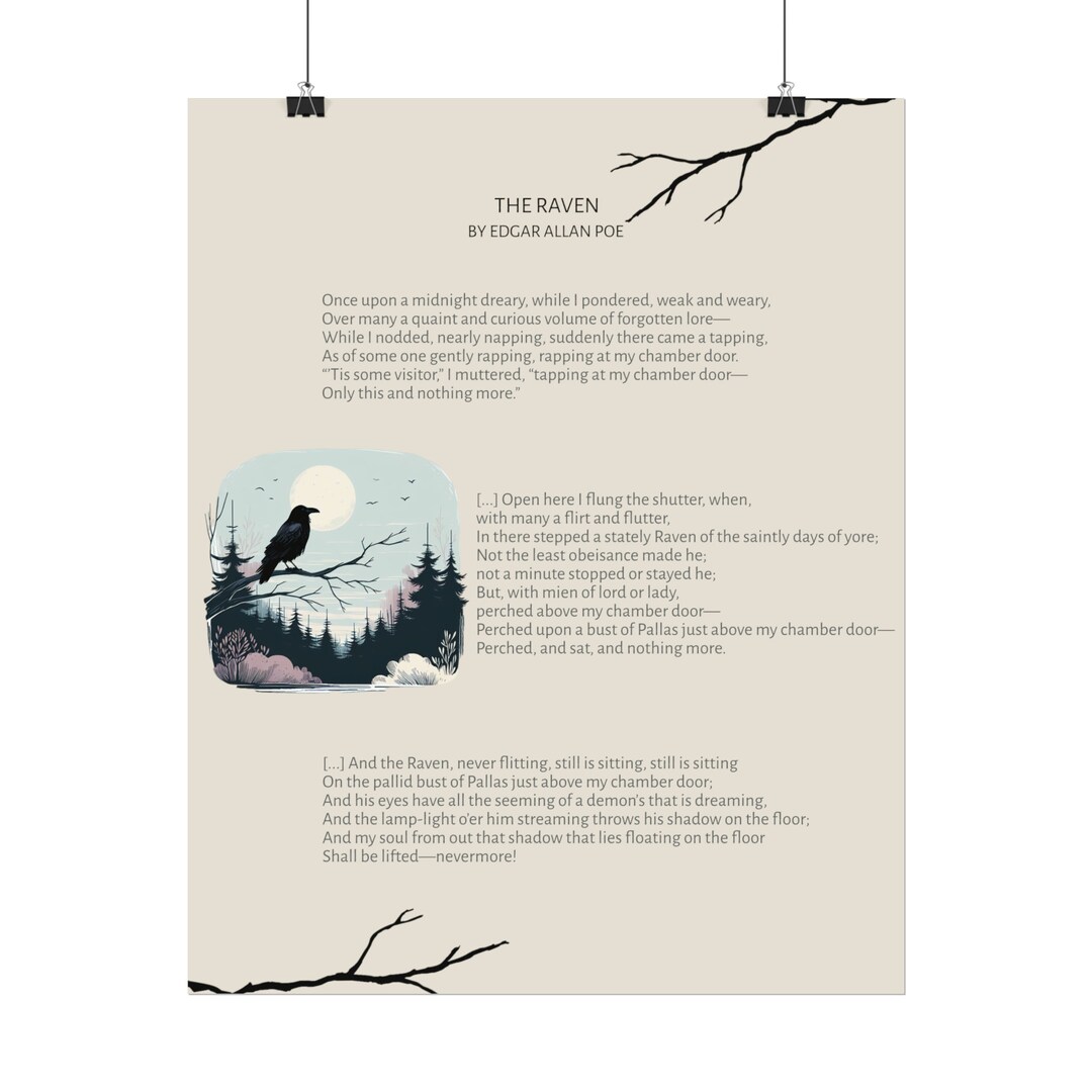 Poster: the Raven by Edgar Allan Poe - Etsy