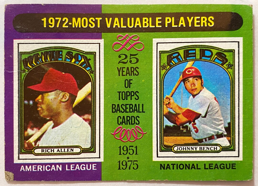 1972 Topps Baseball Most Valuable Players Trading Card - Etsy