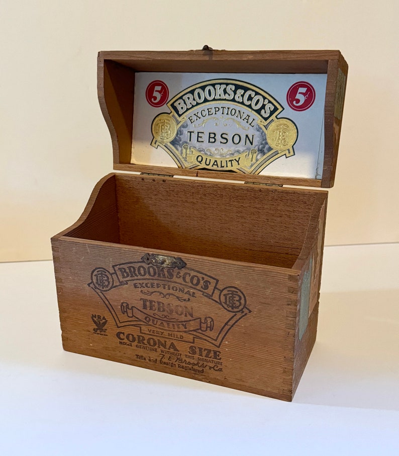 Mid 20s Brooks & Co's Tebson Wood Cigar Box - Etsy